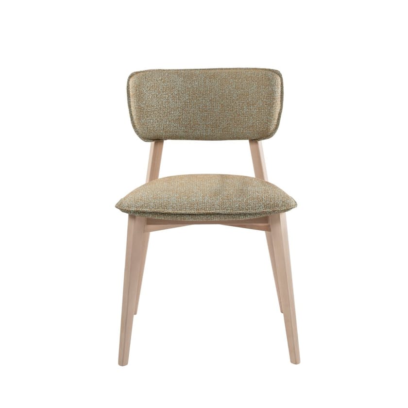 HELLEN SOFT SE07 Stackable wooden chair with integrated cushion By New Life