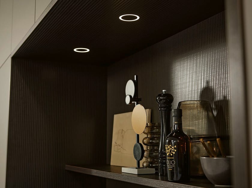 ARTLINE Stripe wood coffee / PLUS Lava soft mat Kitchen By Nolte Küchen