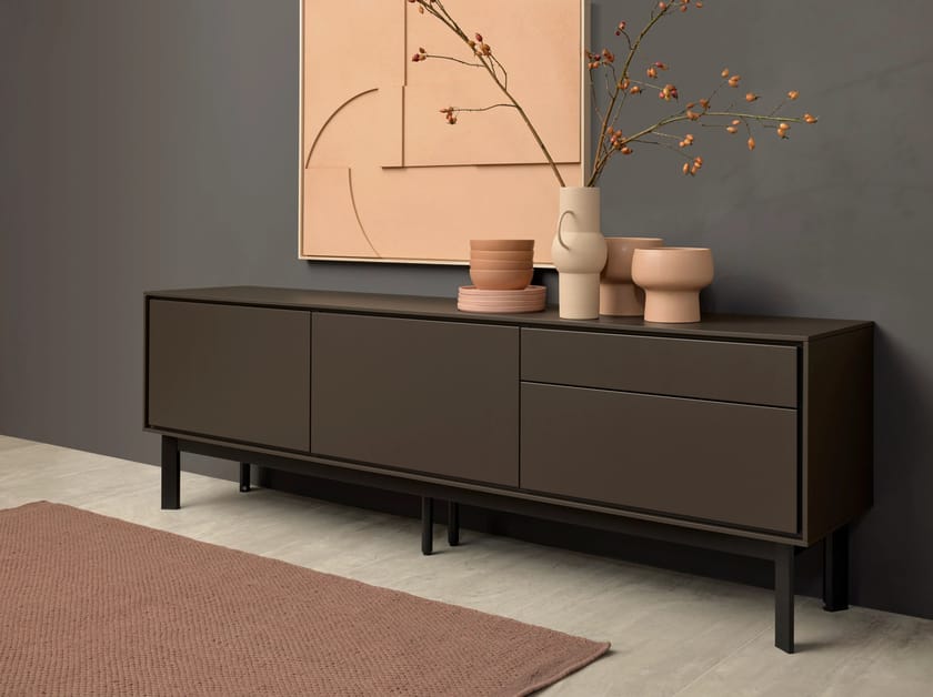 SOFT LACK Sepia brown soft mat / neoMIRROR Mirror Kitchen By Nolte Küchen