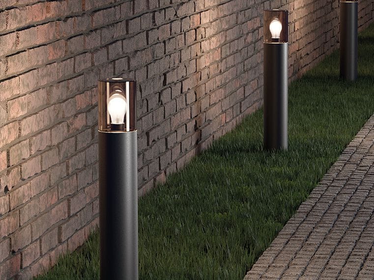 GLASS LED powder coated aluminium bollard light By Novalux