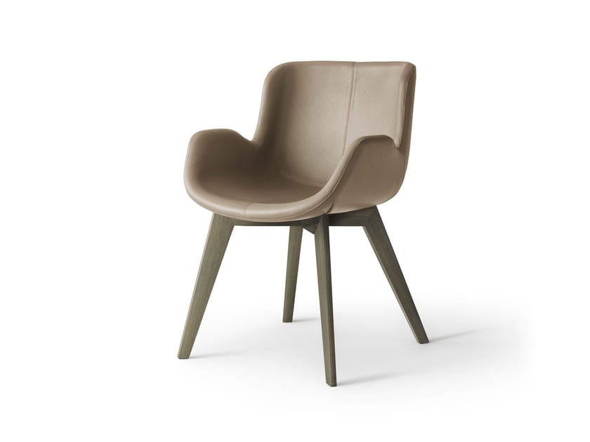 NOTA GN8020 Leather chair with armrests By OAK | design Nicola Gallizia