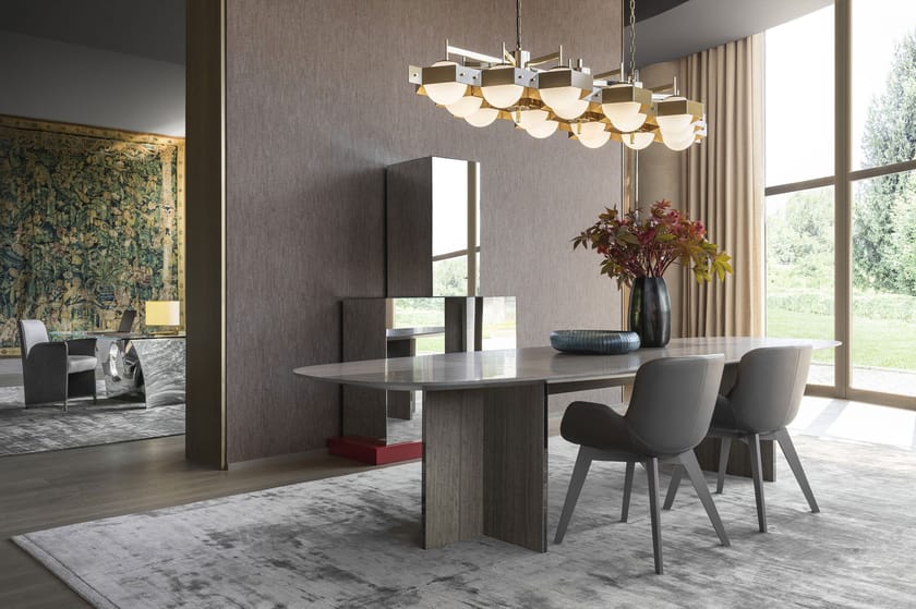 NOTA GN8020 Leather chair with armrests By OAK | design Nicola Gallizia