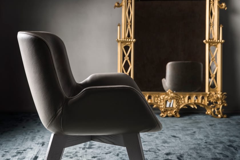 NOTA GN8020 Leather chair with armrests By OAK | design Nicola Gallizia