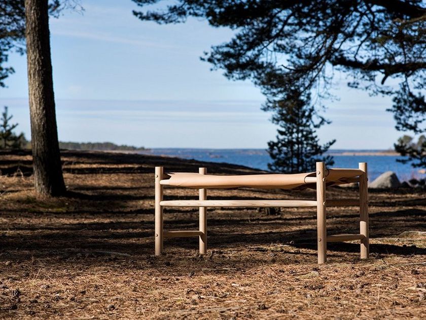 Tanned leather bench ODDA By Gedigo design Anne-Mari Sundqvist