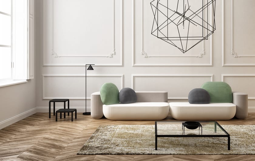 Canapé 2 places en tissu OKOME SOFA 25D Collection Okome Sofa By Alias design Nendo