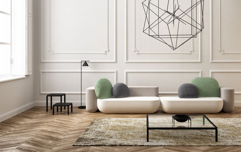 Solid-color sofa cushion OKOME SOFA 27A Okome Sofa Collection By Alias ...