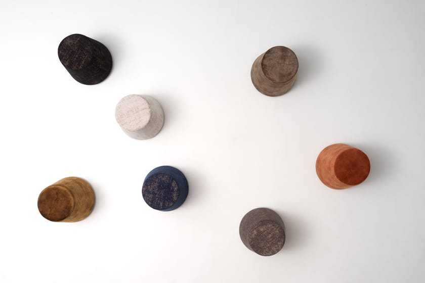 OLLI Upholstered fabric pouf By PF Stile | design Salvatore Ferroso