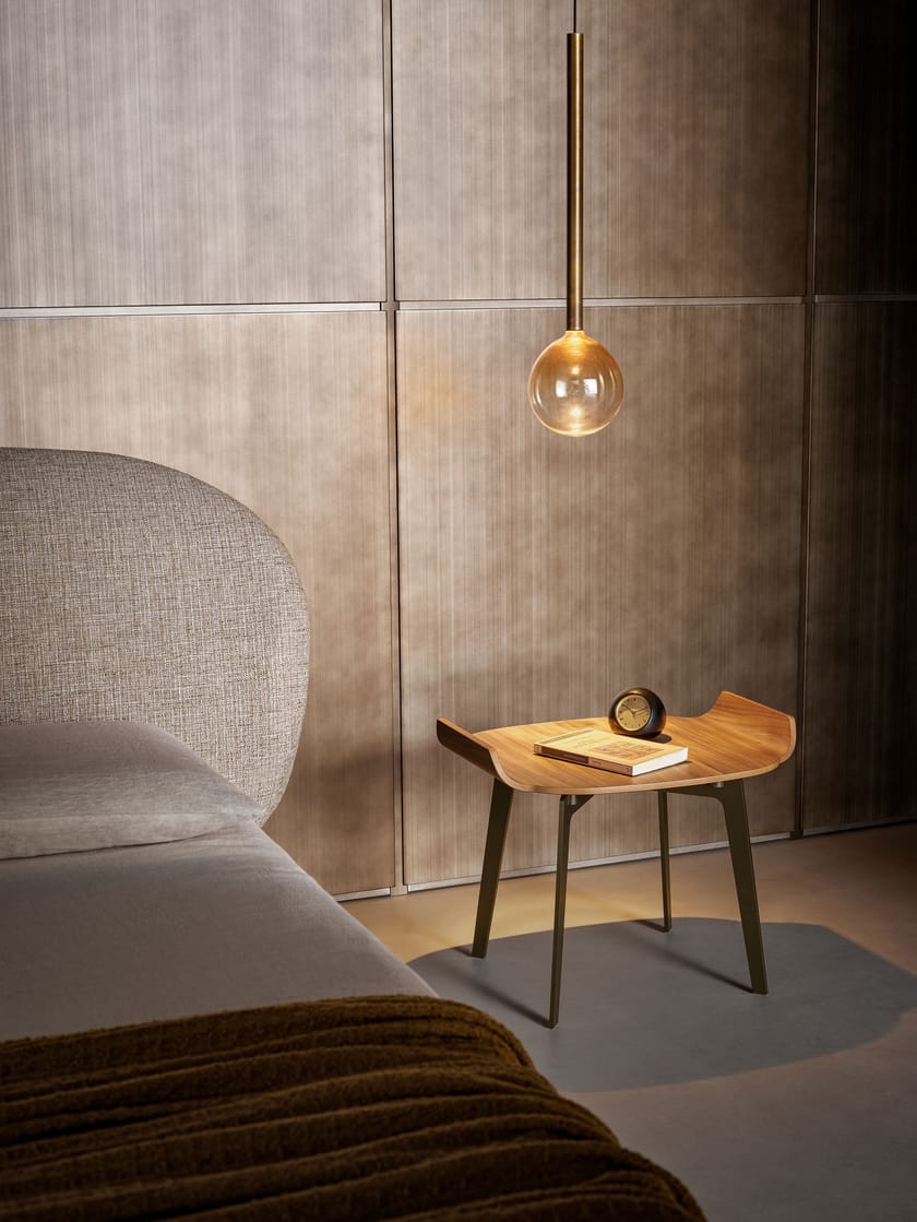 OLOS Rectangular walnut bedside table By Bonaldo | design Mauro Lipparini