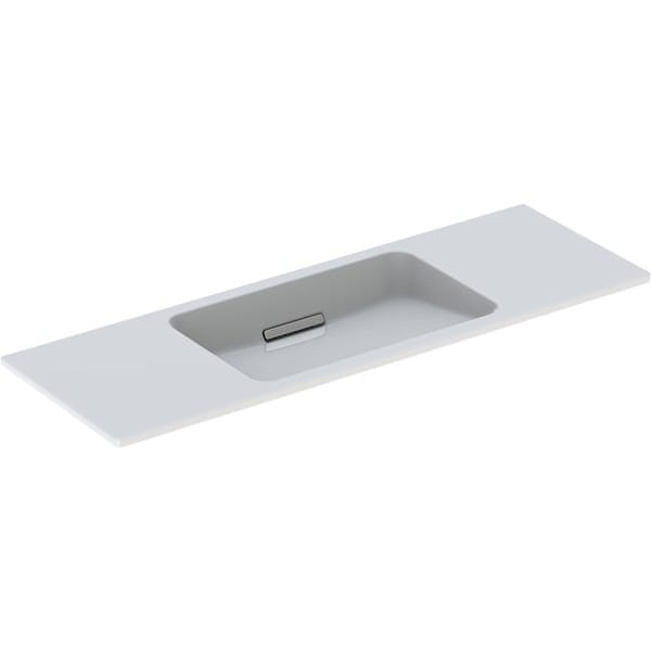 ONE Rectangular wall-mounted ceramic washbasin By Geberit