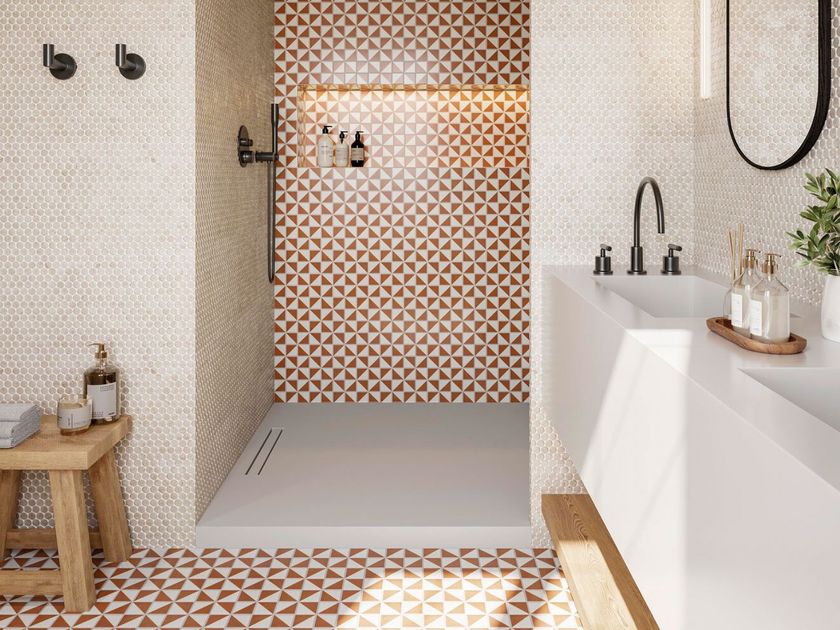 PENTA ORIGAMI GINGER MATTE Mosaico in vetro By ONIX