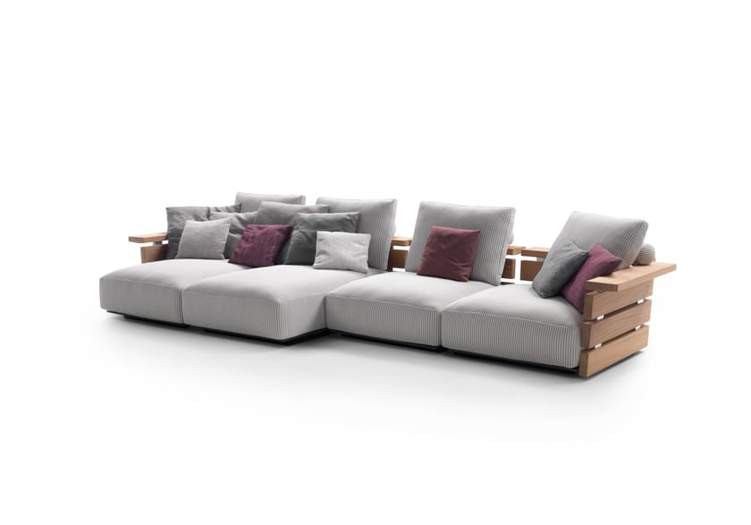 Sectional fabric outdoor sofa ONTARIO By Flexform design Antonio Citterio
