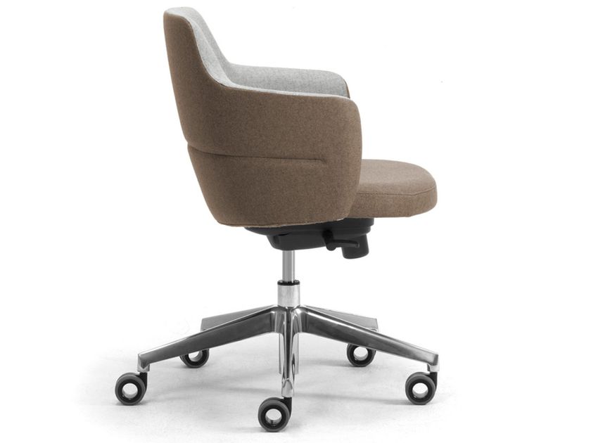 OPERA Height-adjustable wool executive chair with armrests By Leyform ...