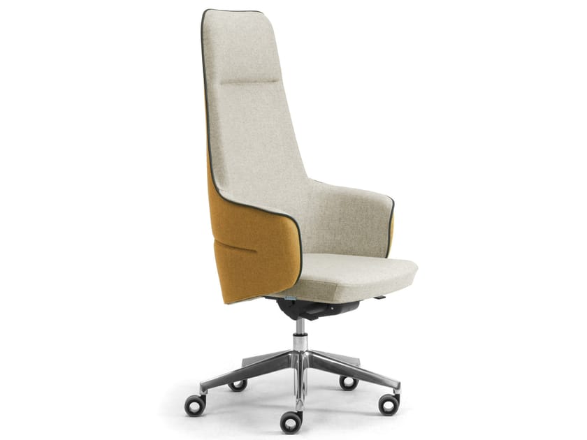 OPERA Height-adjustable wool executive chair with armrests By Leyform ...