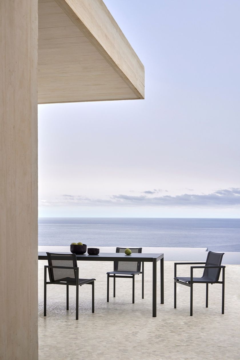 ORIGIN Batyline® garden chair with armrests By POINT | design Mario Ruiz