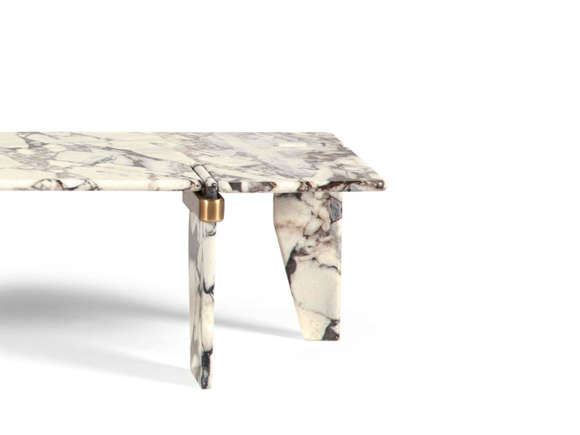 OVERLAP Marble and metal low coffee table By HESSENTIA | Cornelio ...