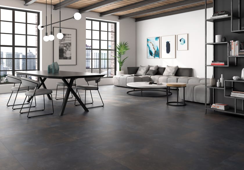 Porcelain wall/floor tiles with metal effect OXIDE By ITT Ceramic