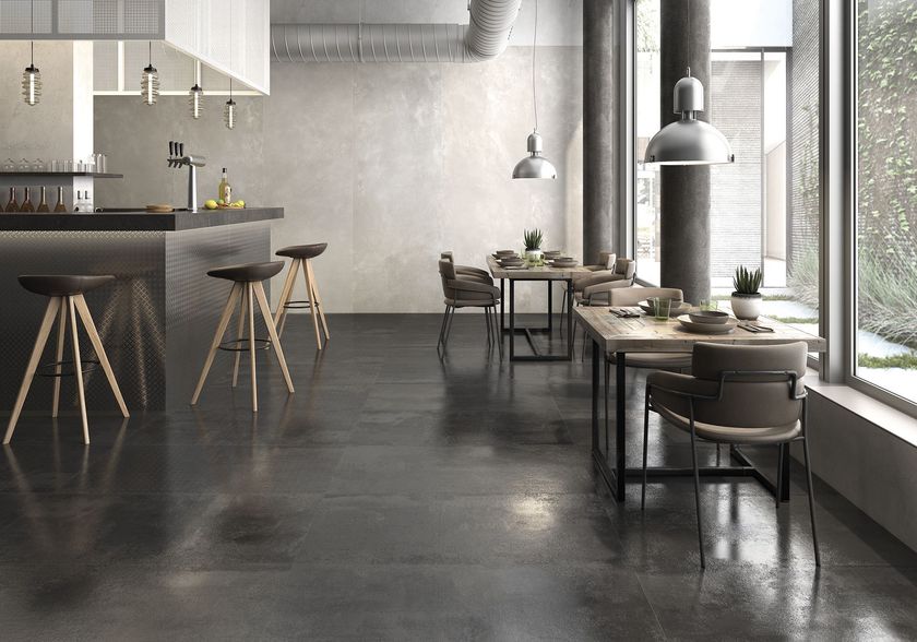 Porcelain wall/floor tiles with metal effect OXIDE By ITT Ceramic