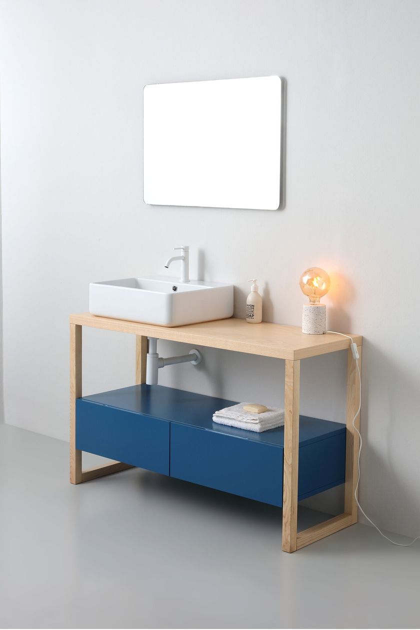 COOL Ash vanity unit with drawers By Olympia Ceramica