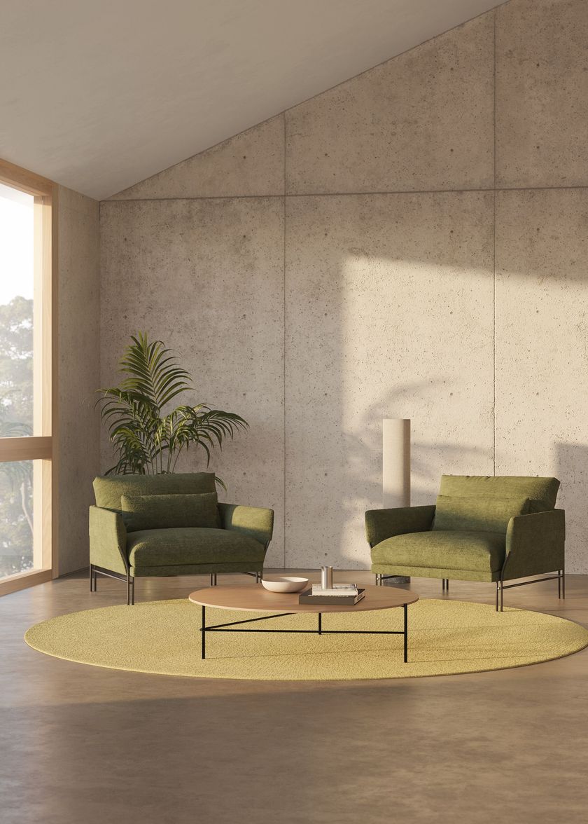 MAJESTIC Fabric armchair with armrests By Omelette Editions