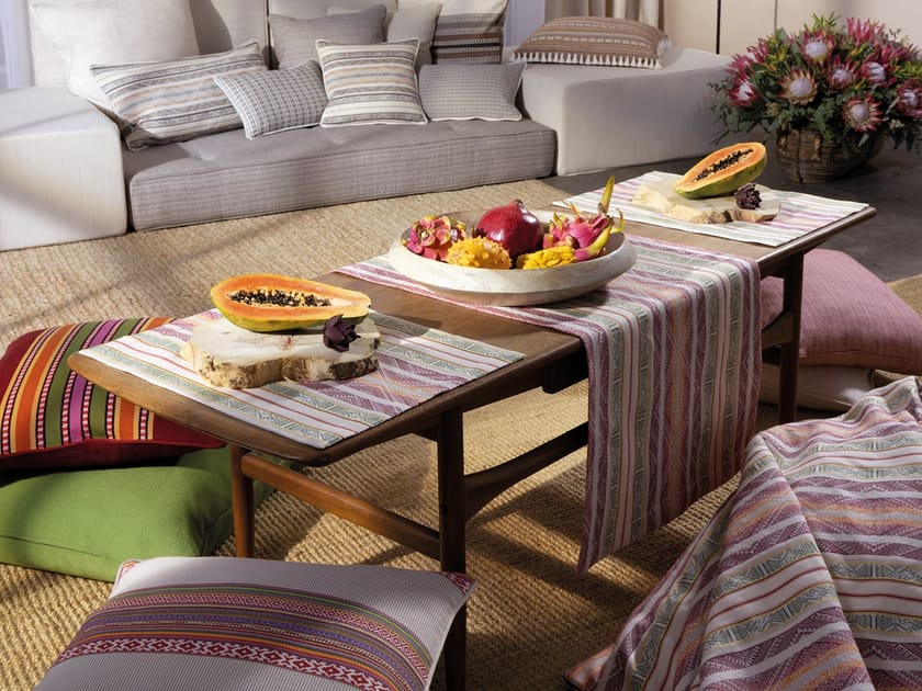 Striped cotton upholstery fabric PACHA Ethno Collection By Backhausen