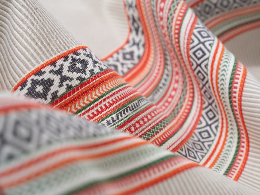 Striped cotton upholstery fabric PACHA Ethno Collection By Backhausen