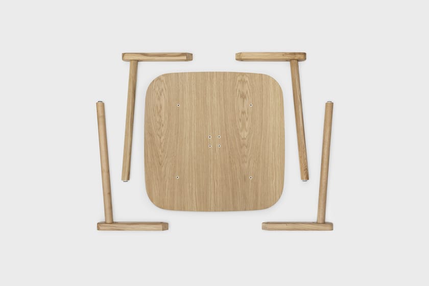 PADDLE Tavolo quadrato in legno By CRUSO | design Benoît Deneufbourg