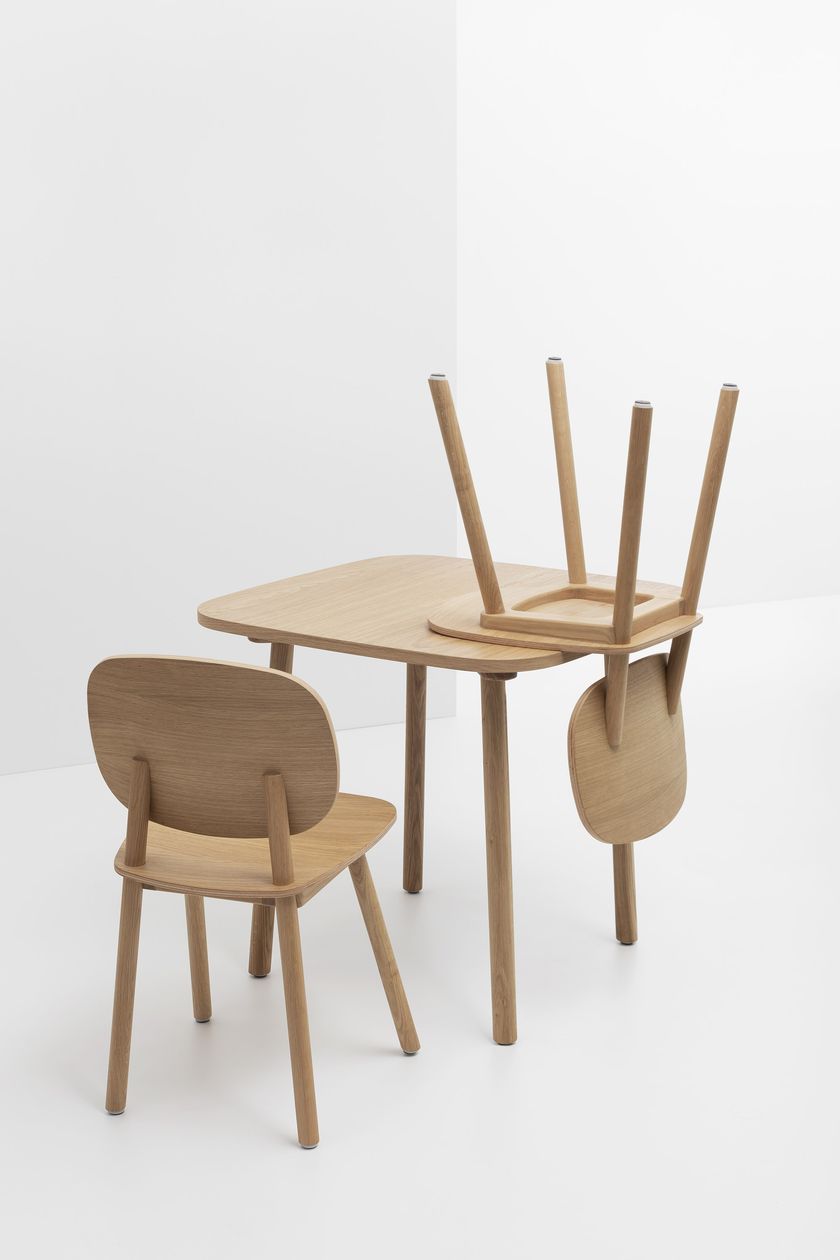 PADDLE Tavolo quadrato in legno By CRUSO | design Benoît Deneufbourg