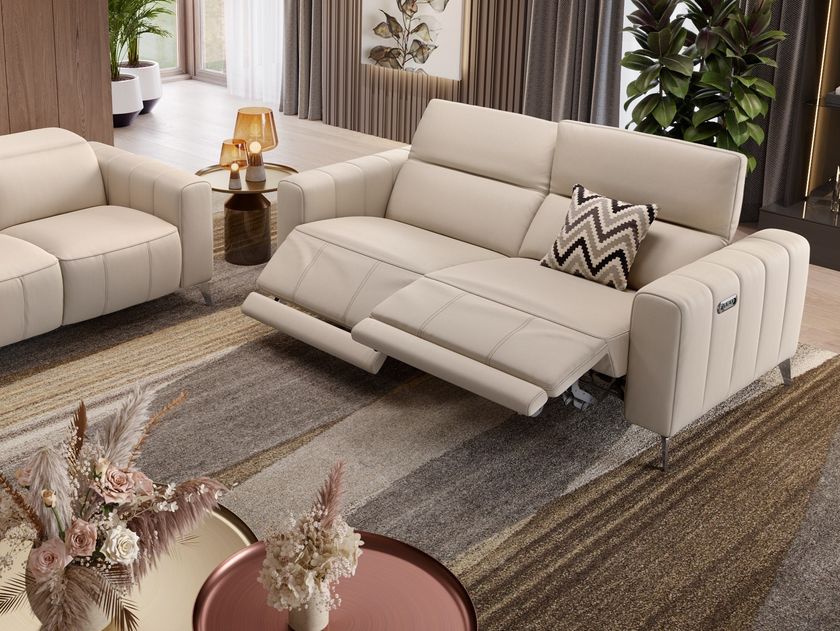 PALERMO 3 seater leather sofa By Sofanella
