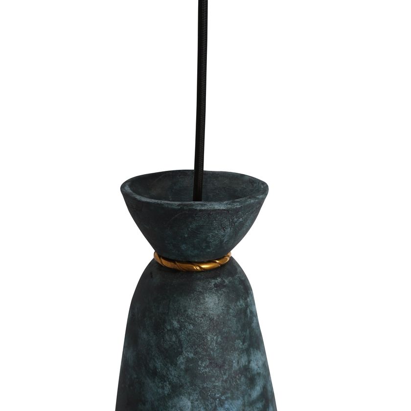 Handmade ceramic pendant lamp PANDO BLUE EARTH By Mullan Lighting