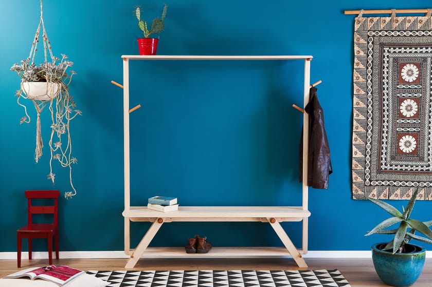 Solid wood bench / hallway unit PANKA By Xilolab