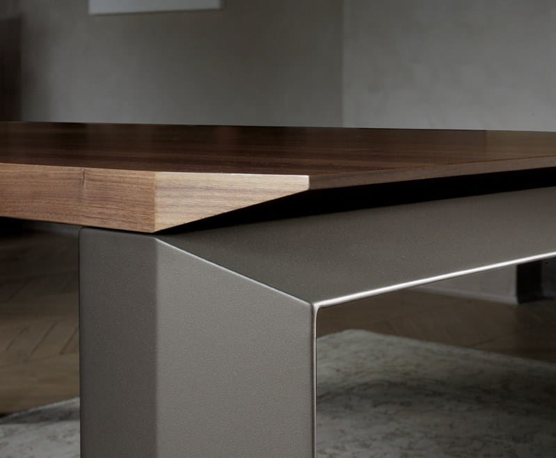 Extending rectangular table with metal base PANTA REI By Ronda Design ...