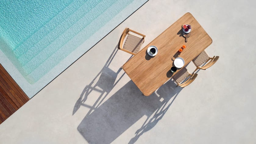 PARALEL Rectangular teak garden table By POINT | design Gabriel Teixidó