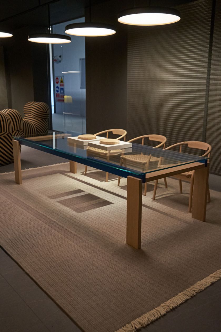 Rectangular wood and glass table PARALLEL STRUCTURE | Wood and glass ...