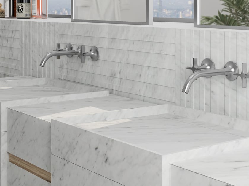 Wall-mounted natural stone vanity unit PARALLEL WVS Parallel Collection ...