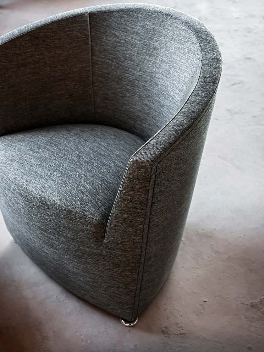 Fabric easy chair with armrests PARENTESI By Tacchini design Pietro Arosio