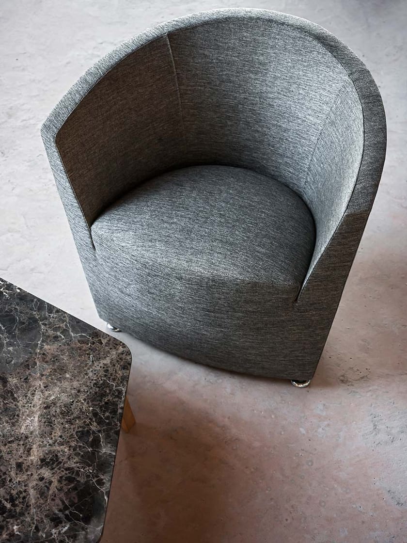 Fabric easy chair with armrests PARENTESI By Tacchini design Pietro Arosio