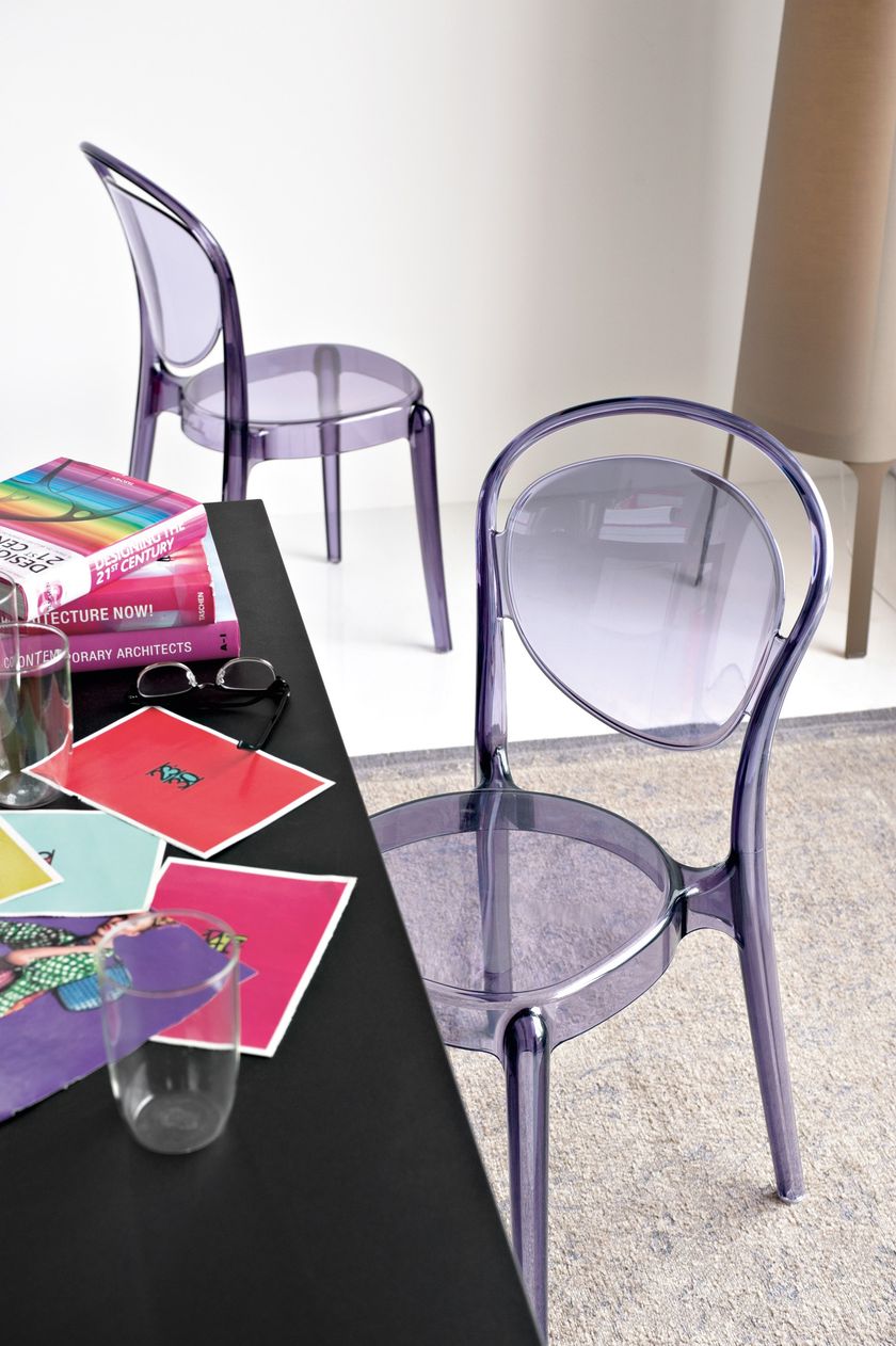 Stackable polycarbonate chair PARISIENNE By Calligaris design Archirivolto