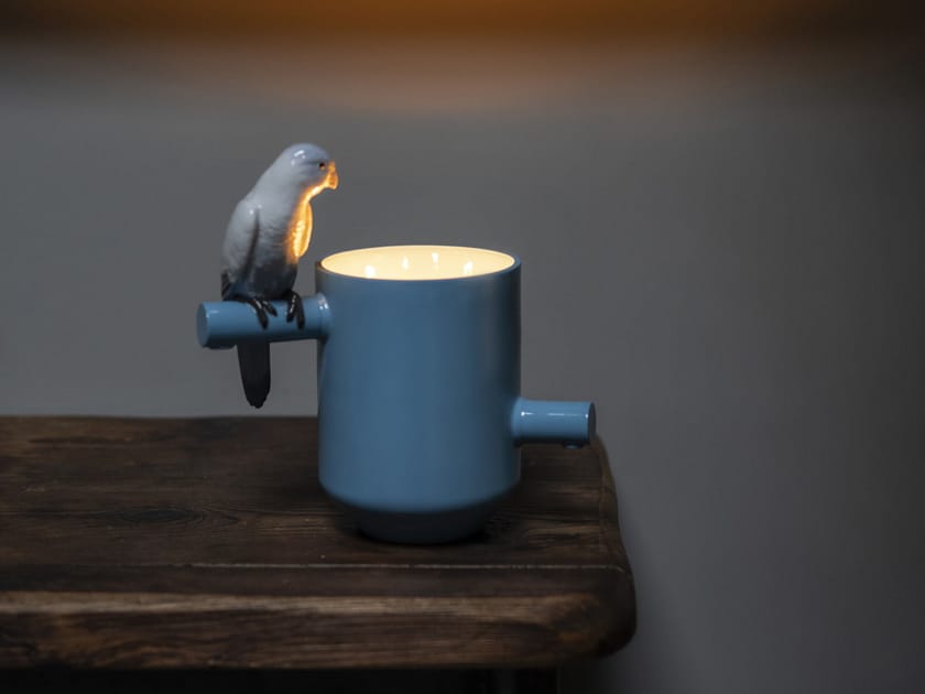 Porcelain candle holder PARROT'S SCENTED TREASURE By Lladró
