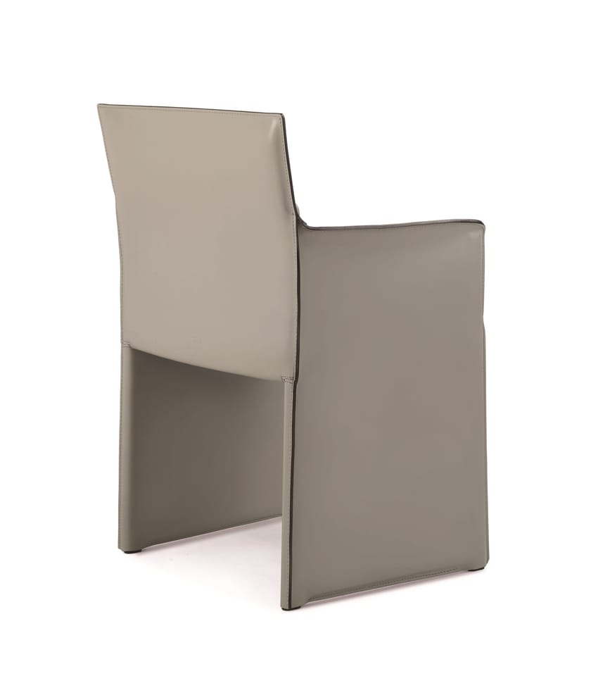 PASQUALINA Tanned leather chair with armrests By ENRICO PELLIZZONI | design Grassi & Bianchi e ...