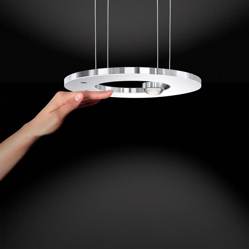 LED direct-indirect light brass pendant lamp PASSEPARTOUT25 SOPRATAVOLO ...