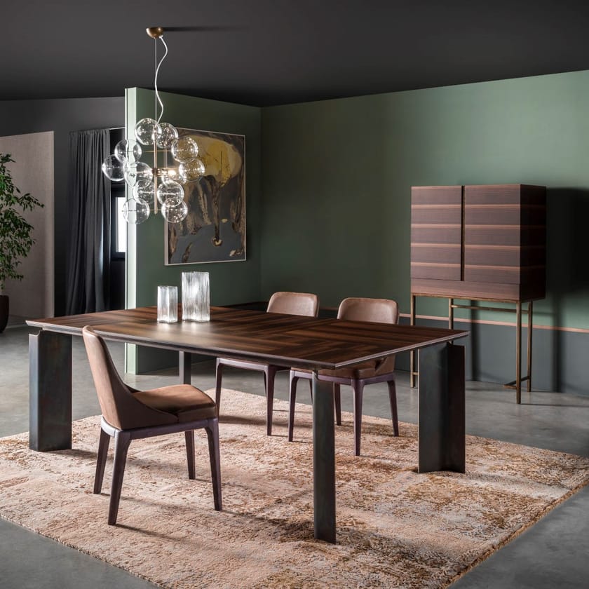 Rectangular wood veneer table PATCH By INTERNA8 design Studiooxi