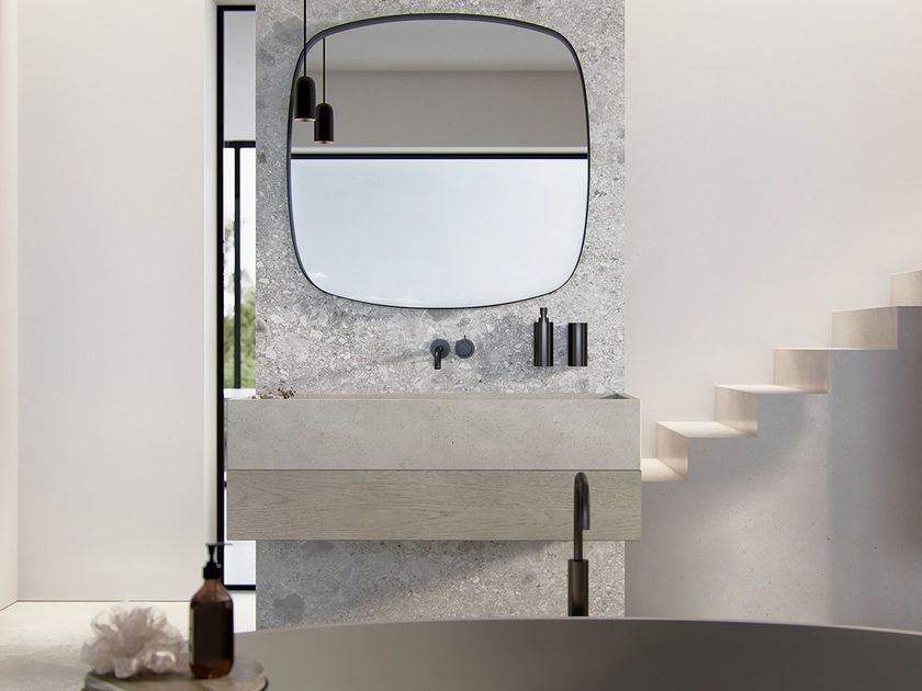 Rectangular single natural stone washbasin PB BASIN – 120 By COCOON ...
