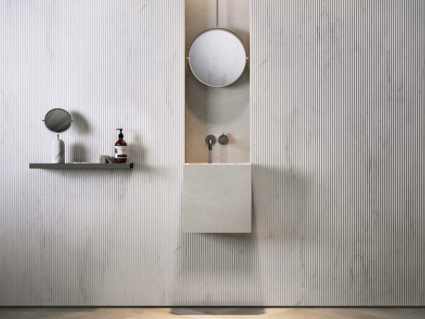Single wall-mounted natural stone washbasin PB BASIN – 40 By COCOON ...