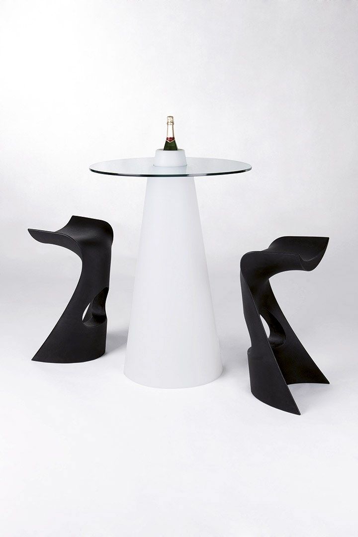 Polyethylene high table with light PEAK By SLIDE design Aksu&Suardi Studio