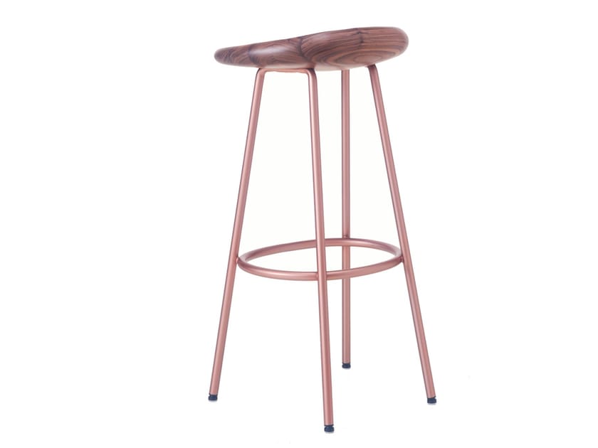 PEBBLE Steel and wood bar stool By BassamFellows | design Craig Bassam