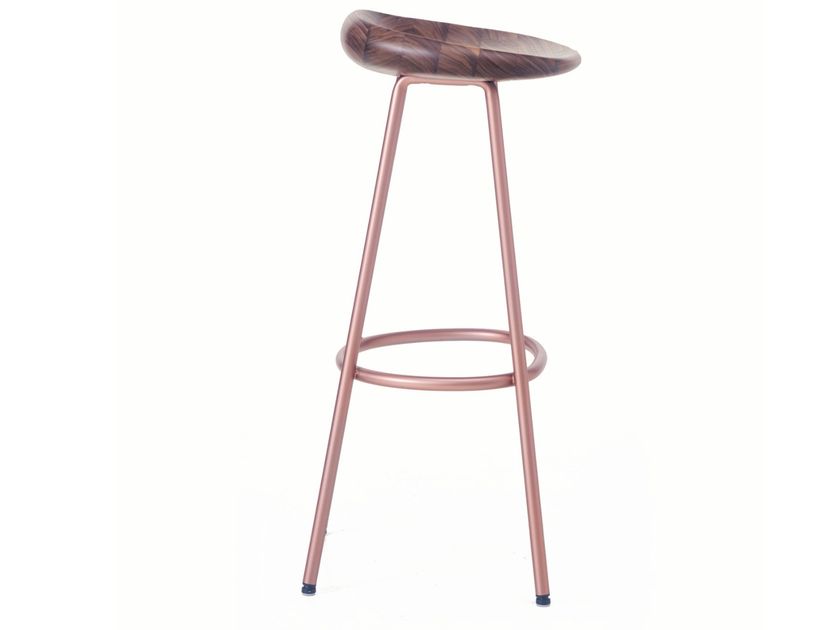 PEBBLE Steel and wood bar stool By BassamFellows | design Craig Bassam