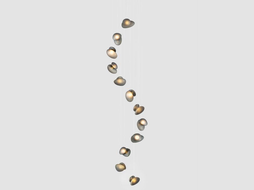 LED blown glass pendant lamp PEBBLE CHANDELIER 7 Pebble Collection By ...