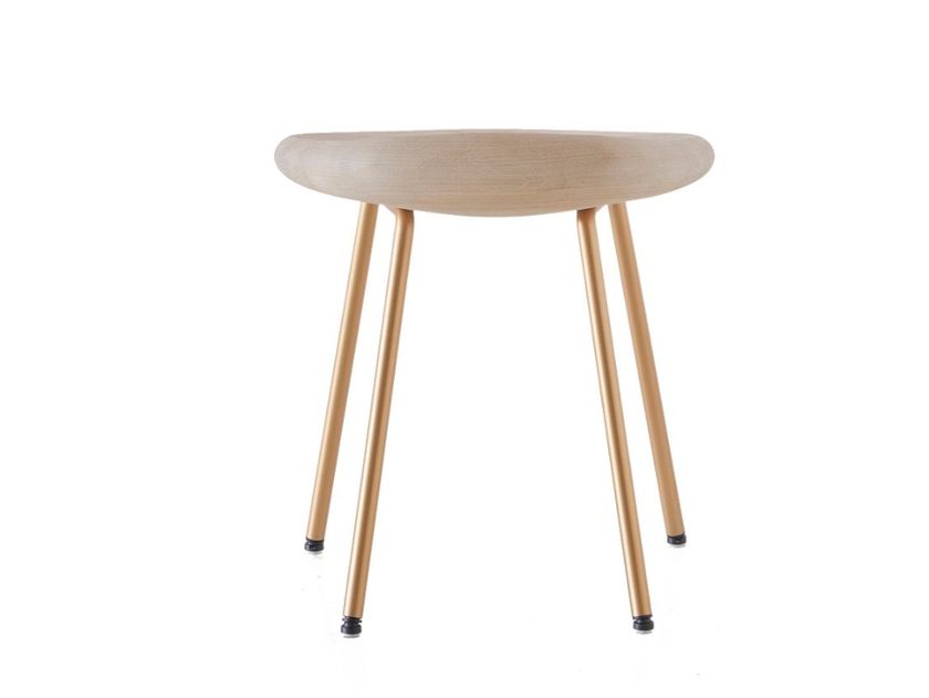 PEBBLE Steel and wood stool By BassamFellows | design Craig Bassam