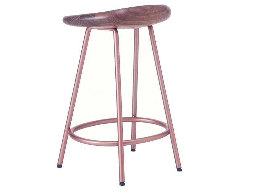 PEBBLE Steel and wood counter stool By BassamFellows | design Craig Bassam