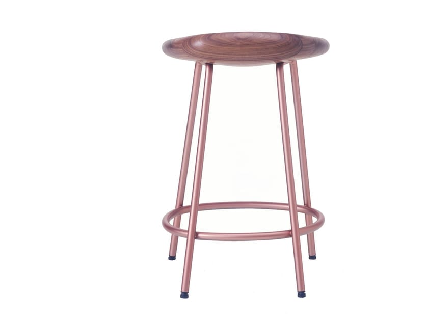 PEBBLE Steel and wood counter stool By BassamFellows | design Craig Bassam